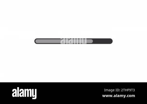 Animated status bar loader. Indication level. Simple black and white loading icon. 4K video ...