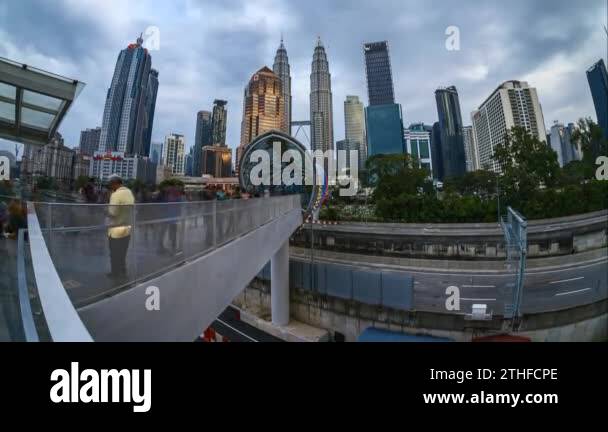 KUALA LUMPUR, MALAYSIA, FEBRUARY 9 2020 : Time-lapse footage of a ...