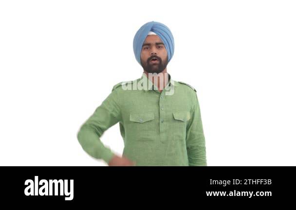 Indian beard man swinging his hand expressing exciting emotion. Indian ...