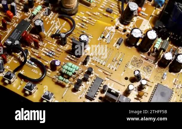Radio components on electronic board rotates with original sound of ...
