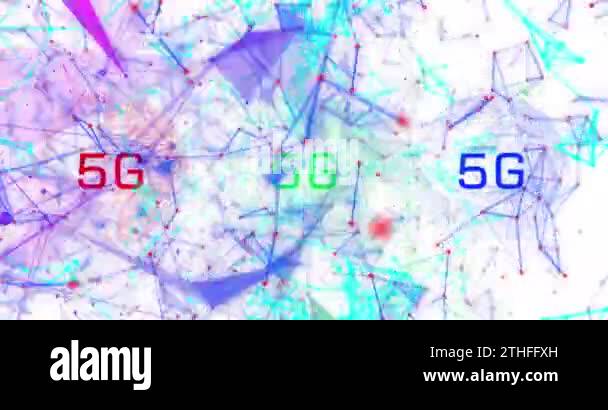 Animation of 5g over globes, connections data and digital screen ...