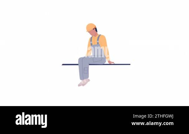 Construction worker flat character Stock Videos & Footage - HD and 4K ...