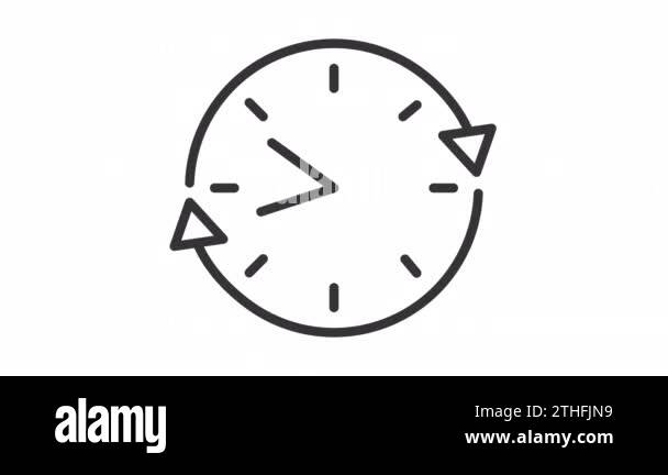 Animated Time Period Linear Icon Wait Animation For Website Task