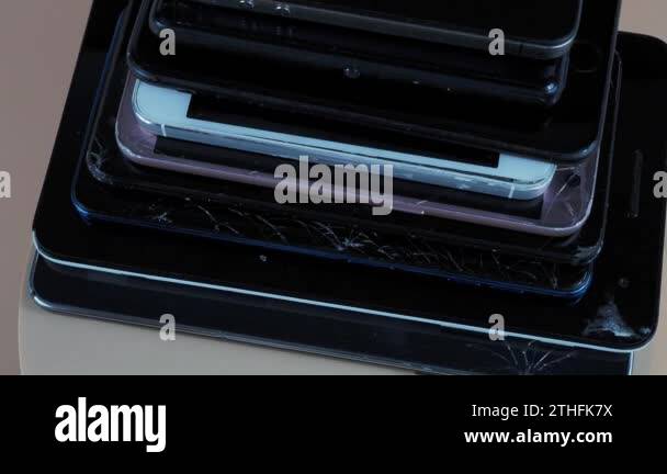 Outdated models of mobile phones and smartphones. Rotation of old ...