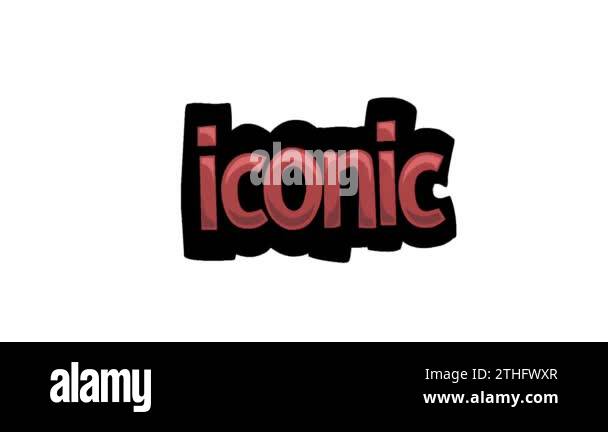 White screen animation video written ICONIC Stock Video Footage - Alamy