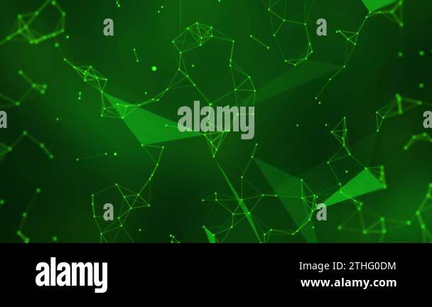 Abstract Green technology background plexus 4k animation. Modern and ...