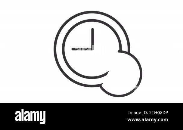 Animated completion linear icon. Clock face and checkmark. Successful ... Animated completion linear icon. Clock face and checkmark. Successful ...