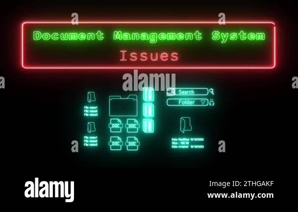 document management system issues Neon red-green Fluorescent Text ...