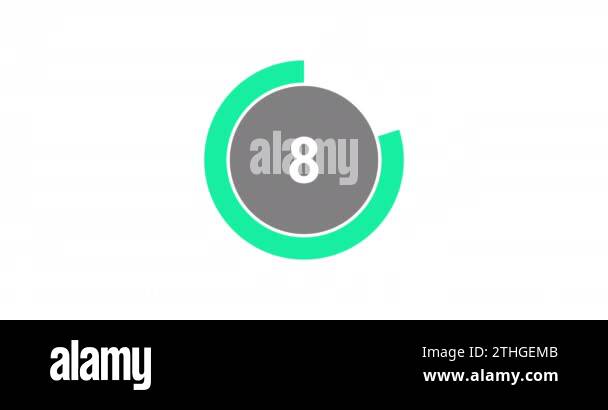 Countdown Timer From 10 To 0 Seconds Realtime Modern Flat Design Of