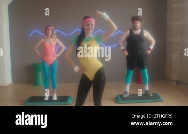 Portrait of dark-haired Caucasian female instructor showing her ...