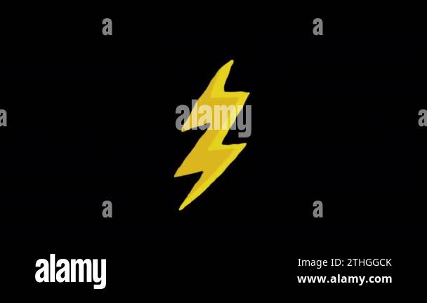 Lightning bolt icon loop Animation video transparent background with alpha channel Stock Video ...