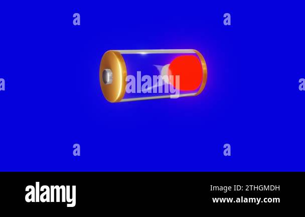 Transparent 3d illustration of a lithium battery charging on a blue ...