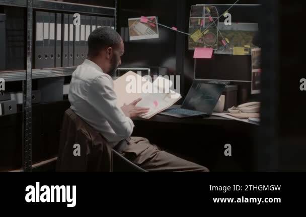 Private detective conducted investigation to solve crime, analyzing ...