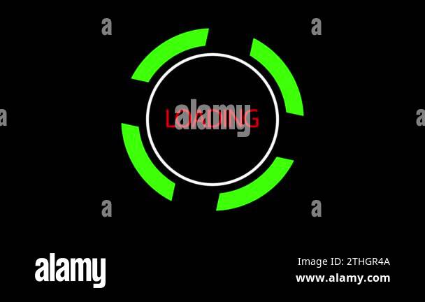 Loading circle icon loop. Green segmented circle on black background. 60 fps 3D animation Stock ...
