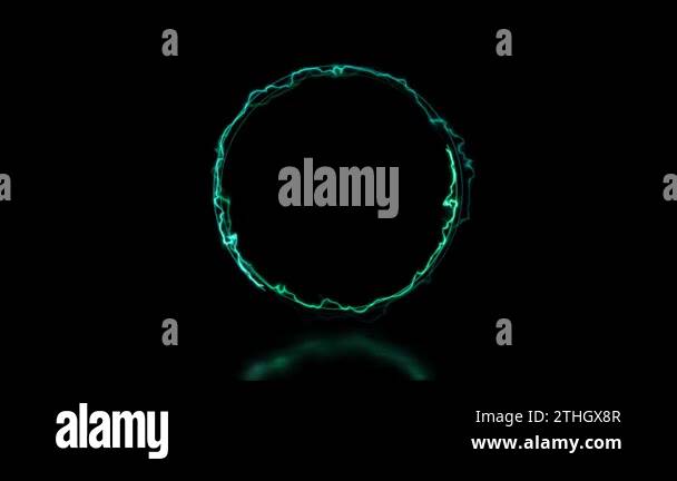Abstract animated light Neon effect circle frame overlay Loop ...