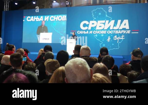 Sremska Mitrovica Serbia 03.17.2023 Rally of the Serbian Progressive ...