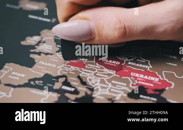 Female Hand Scratching Germany Country on the Surface of Scratch World ...