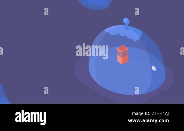 Carbon Capture Technology. Moving poster of factory covered with glass ...