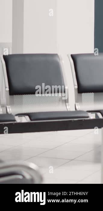 Vertical video: Reception front desk in medical clinic, empty hospital ...