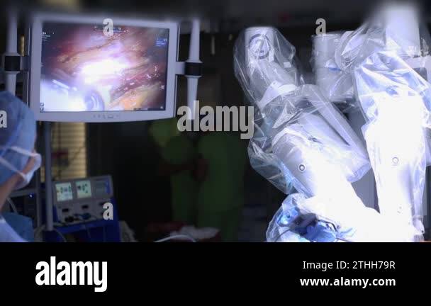 In the robotic surgery operating room. A robot for surgical operations ...
