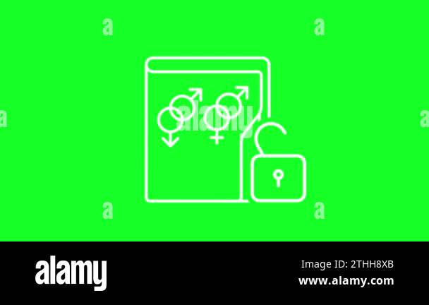 Animated gender data white line icon. Sexual orientation information ...