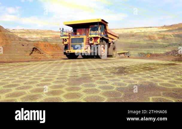 Visualization of the temporary coal mining industry. The modern quarry ...