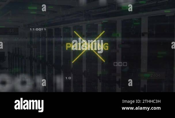 Animation Of Phishing Text In Circuit Board Pattern Over Binary Codes