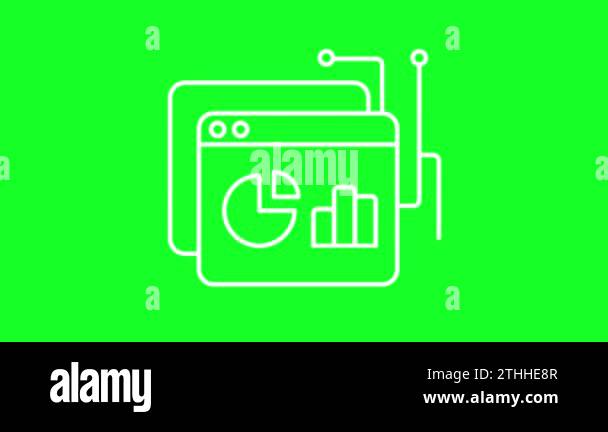 Animated collection white line icon. Data intelligence platform. Loop ...