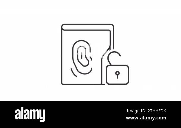 Animated top secret file linear icon. Information protection. Sensitive ...