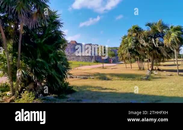 Ancient Tulum ruins Mayan site with temple ruins pyramids and artifacts ...