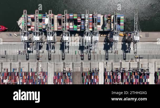 Container shipping terminal in the port harbour. import export and ...