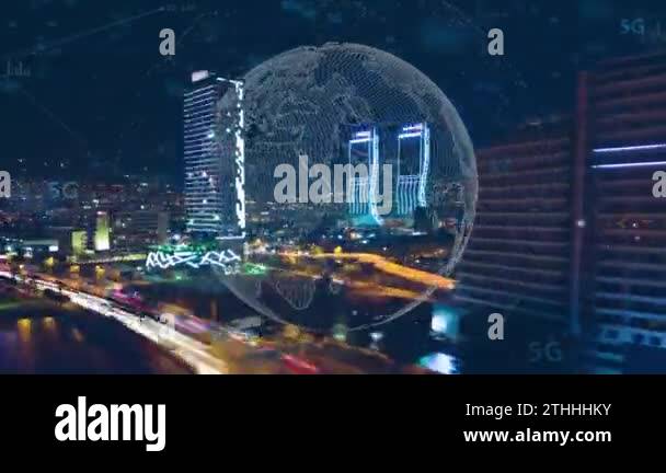 Smart city IOT internet of thing ICT digital technology futuristic ...