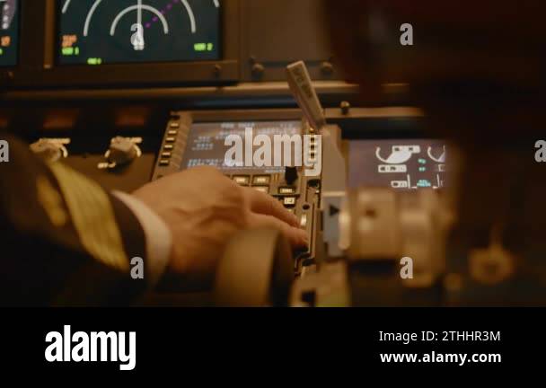 Captain Inserting Destination Coordinates On Cabin Dashboard Using Control Panel Command To Fly