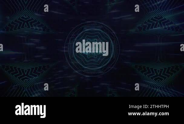 Animation of shapes over scope scanning and pingerprint on black ...