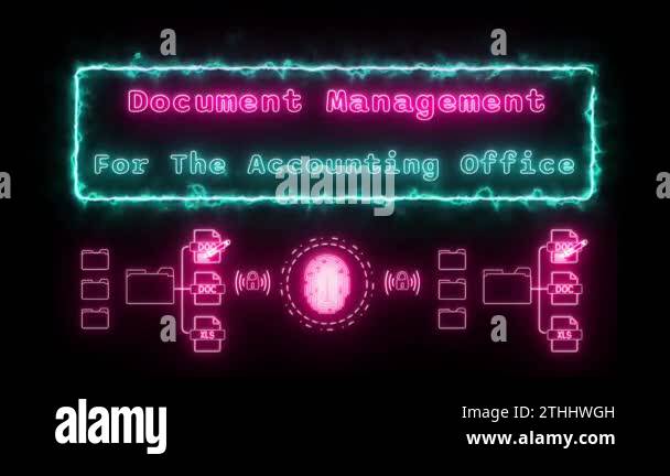 Document management for the accounting office Neon pink-blue ...