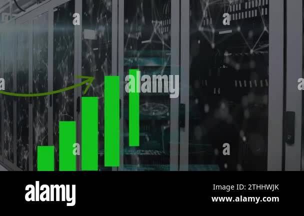 Animation of digital bar and line graphs going up and down over ...