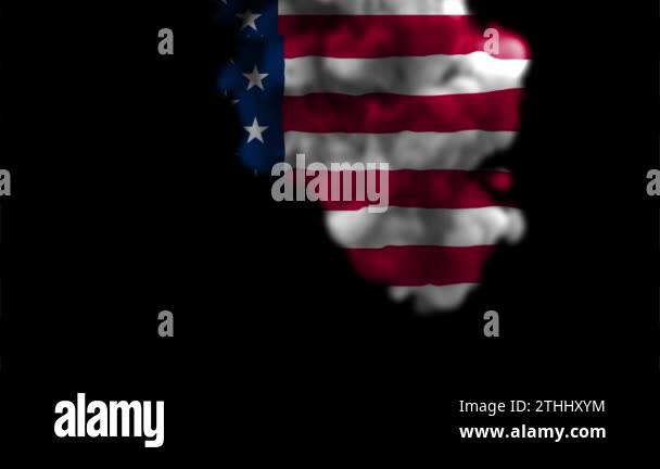 Animation of revealing a flag of United States of America, the national ...
