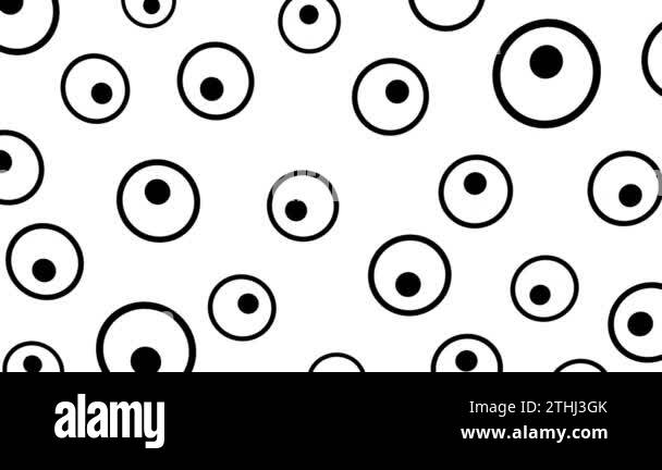 Eyeball circles black drawings everywhere spinning rotating, endless ...