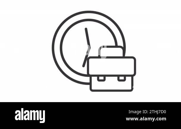 Animated work hours linear icon. Office working time. Schedule for ...