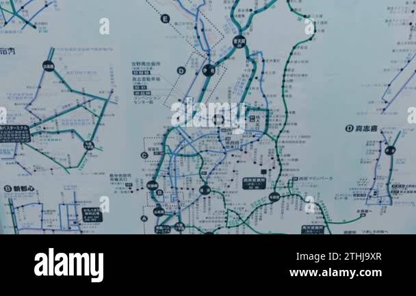 Map of Okinawa Bus Public Transport System Routes. Chatan Bus Stop ...