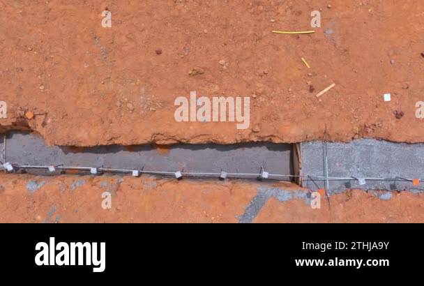 Strip foundation reinforcement frame for a reinforced concrete house ...