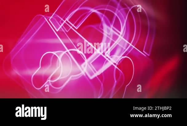 Cyber Security And Digital Computer Protection With Padlock Symbol Rotating On Lights Loopable