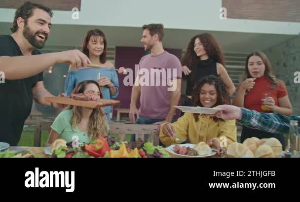 Family table dinner people eating meat Stock Videos & Footage - HD and ...