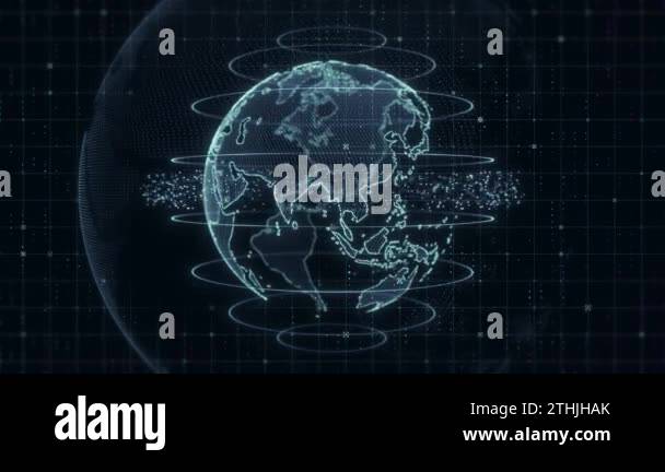 Global world map technology background, big data visualization with ...