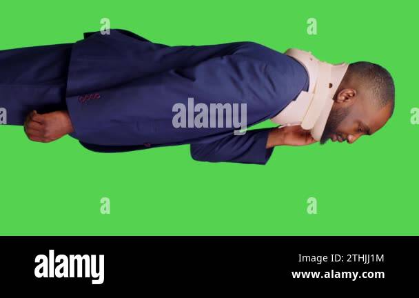 Vertical video: Profile of young adult with fracture using cervical ...