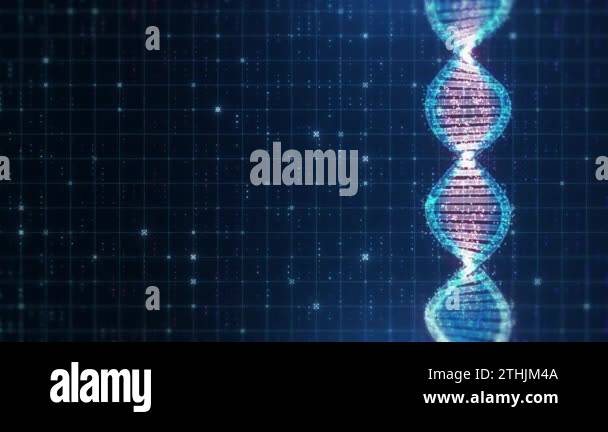 Dark Blue futuristic DNA User Interface. digital interface of ...