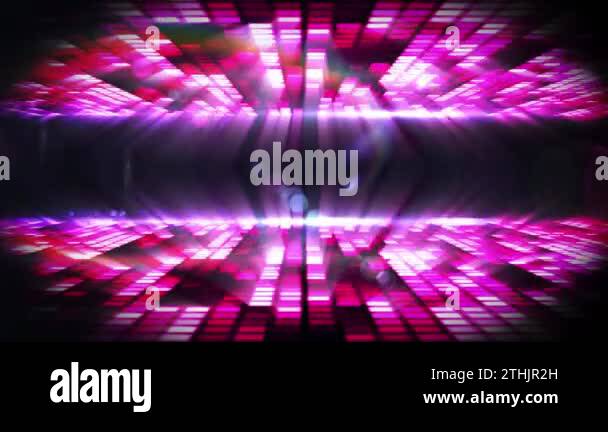 Animation of falling glowing pink lights over dark background. Color ...
