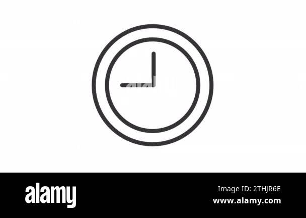 Animated clock face linear icons. Tool for time measurement. Website ...