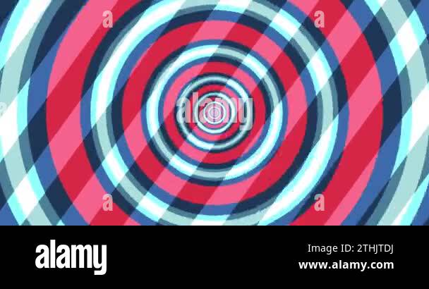 Flying through optical illusion of circles creating abstract tunnel ...