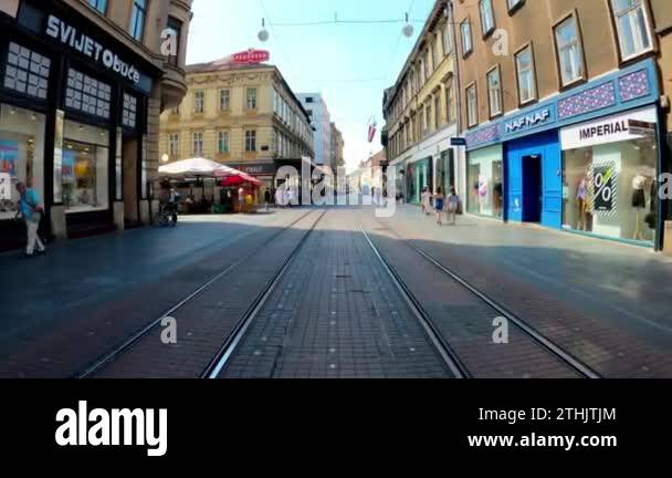 Tram network in Zagreb. Zagreb trams. Public transport in Croatia. Tram ...
